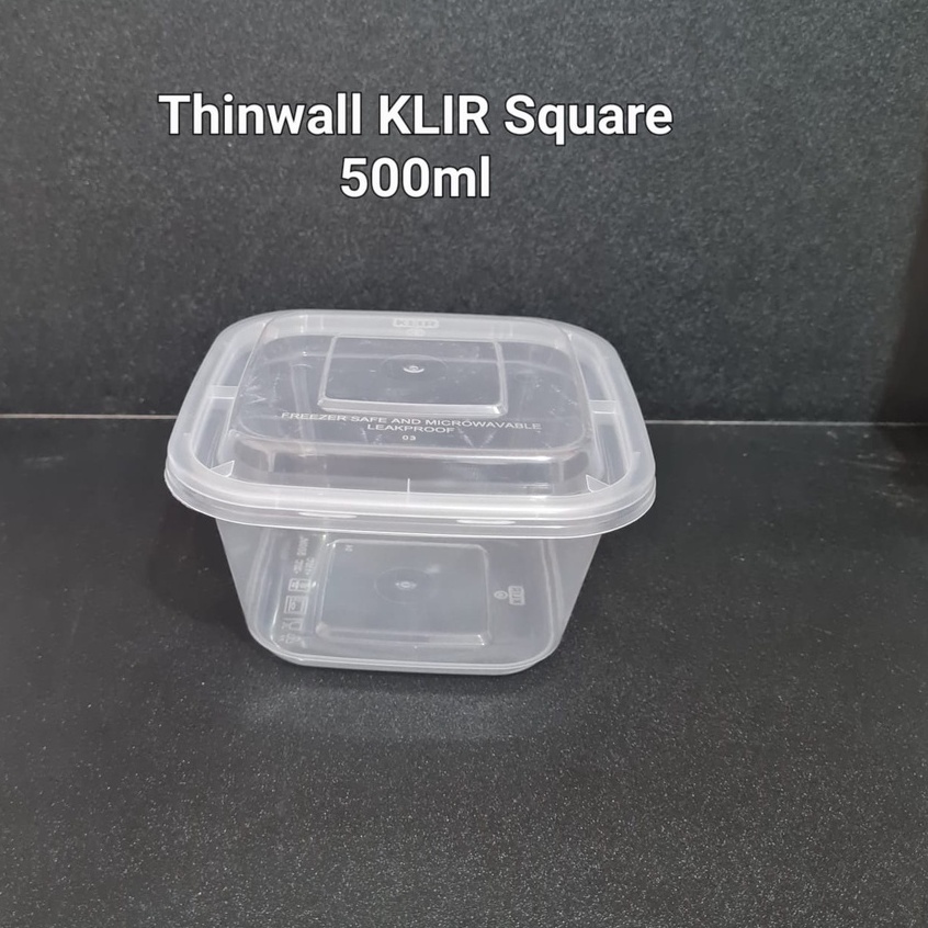 Jual Thinwall Dm 500ml Square Food Container Kotak Makan Plastik Isi 25