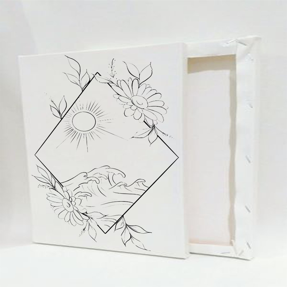 Jual Kanvas Lukis Sketsa Bunga 20x30 Siap Pakai | Shopee Indonesia