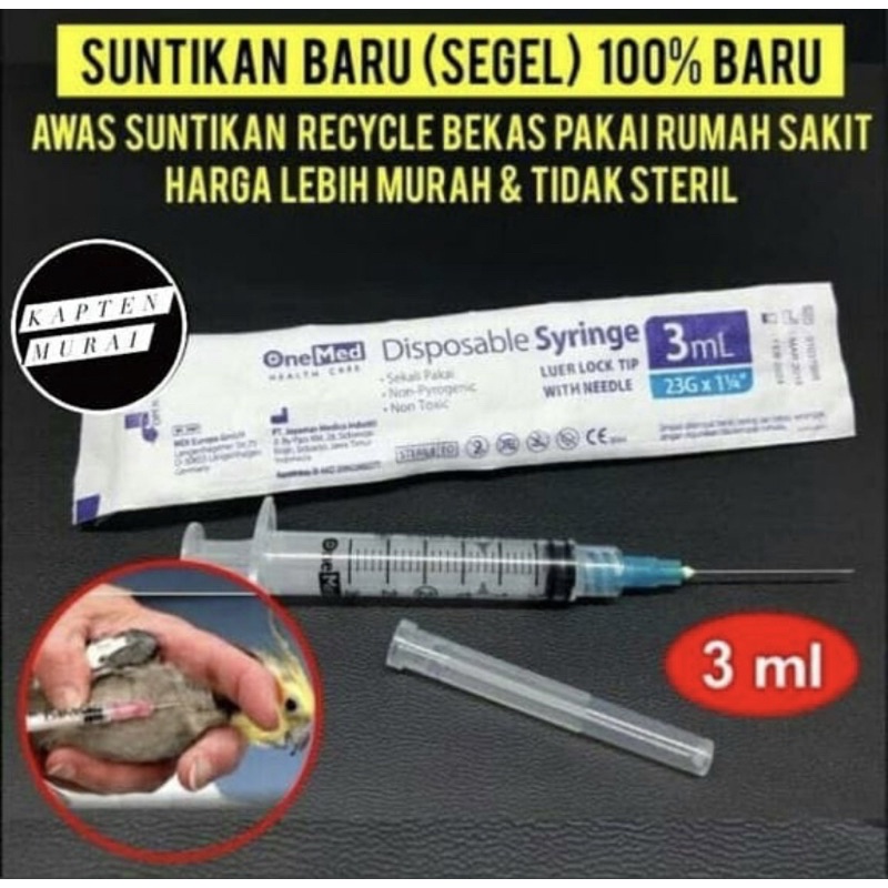 Jual SUNTIKAN SPUIT SPET INJEKSI VITAMIN OBAT KE BURUNG KUCING ANJING ...