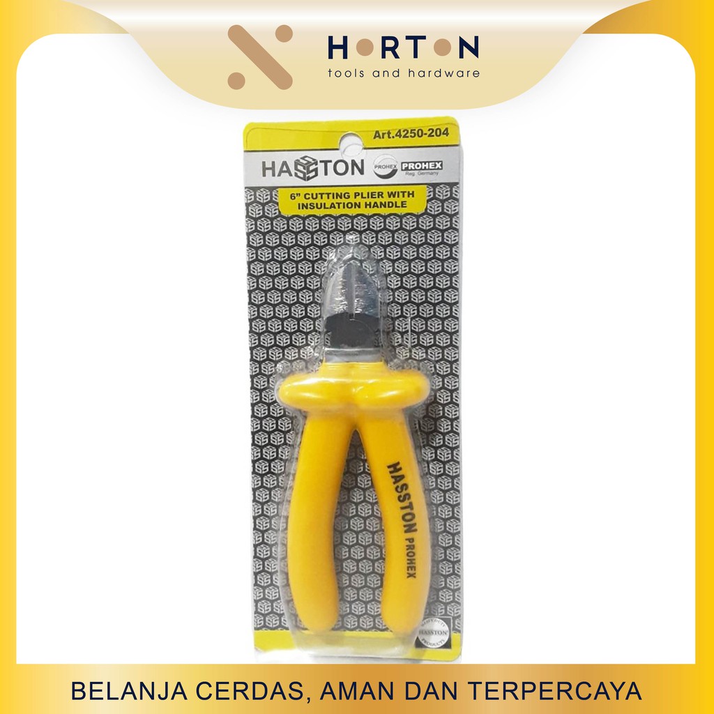 Jual HASSTON PROHEX Tang Potong Insulasi 6" (4250-204) | Shopee Indonesia