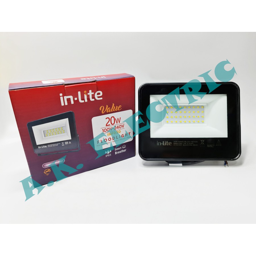 Jual LAMPU SOROT FLOODLIGHT LED INLITE VALUE 20W 20 WATT - INF030 - Putih | Shopee Indonesia