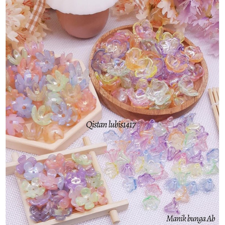 Jual Manik bunga Ab clover,lili, cakram | Shopee Indonesia