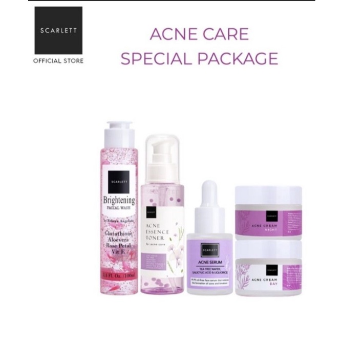 Jual Scarlett paket whitening & acne/ Scarlett serum mini series ...