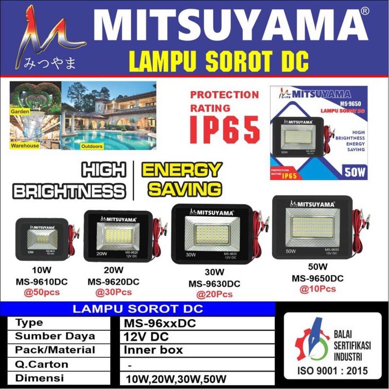 Jual Lampu Sorot / Tembak DC 10 Watt/ 20 Watt/ 30 Watt/ 50 Watt MS-96 Mitsuyama | Shopee Indonesia