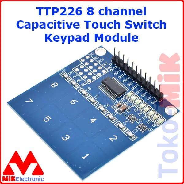 Jual TTP226 8 CHANNEL CAPACITIVE TOUCH SWITCH DIGITAL TOUCH SENSOR MODULE | Shopee Indonesia