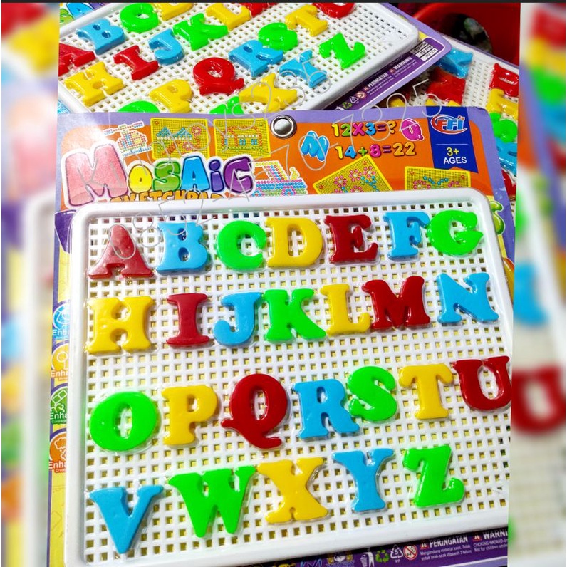 Jual Mainan Anak ABC Puzzle Plastik Mozaic Bisa Lepas Pasang Acak ...