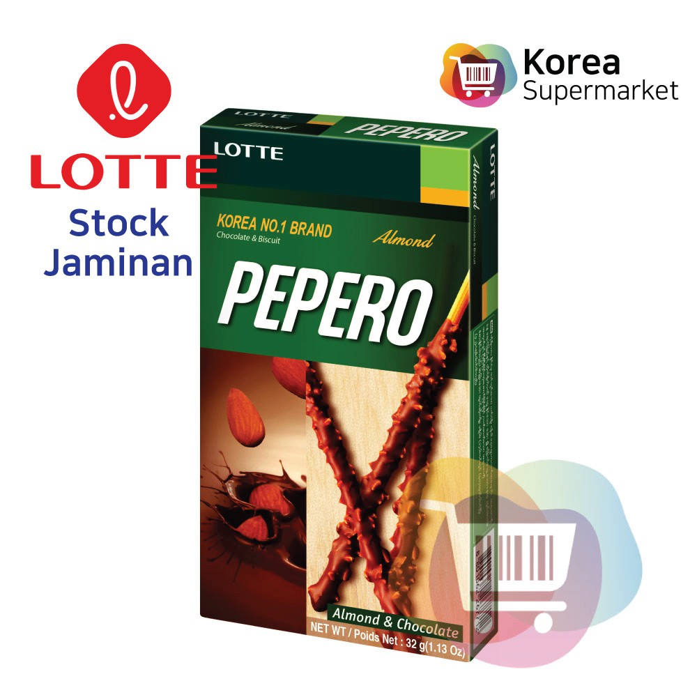 Jual Lotte Almond Pepero 32g/Biskuit Coklat Dengan Kacang Almond Asli ...