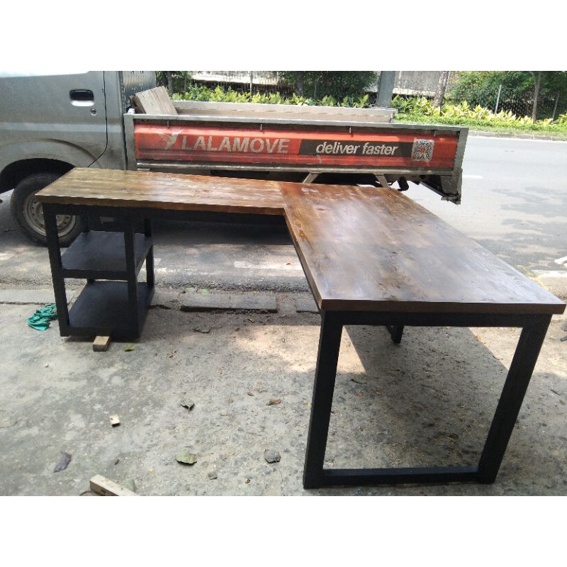 Jual MEJA KANTOR/MEJA KERJA LETER L MINIMALIS | Shopee Indonesia