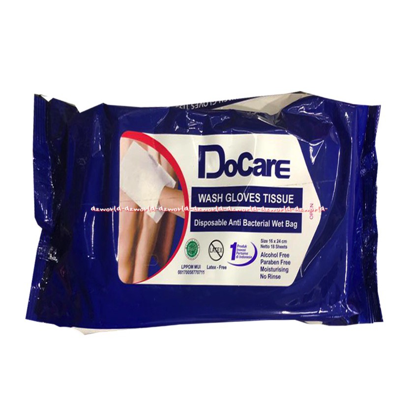 Jual Docare Wash Gloves Tissue 18 Sheet terbuat dari bahan yang lembut ...