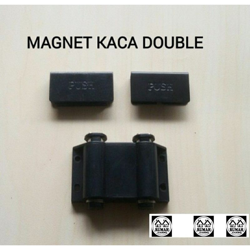 Jual DOUBLE Kunci Magnet Lemari Kaca DOUBLE PUSH Open Magnet Kaca HITAM ...