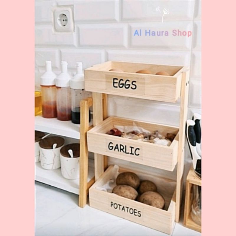 Jual Rak Bawang Susun Kayu Rak Bumbu Kayu Minimalis Kotak Bumbu Kotak ...