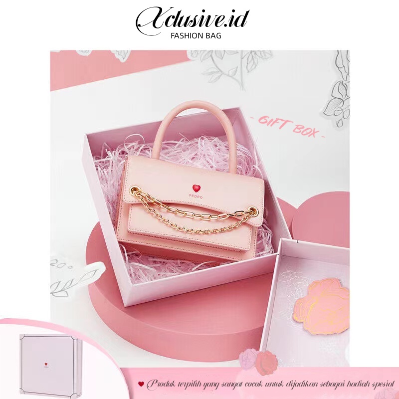 Jual PEDRO GIFT BOX DECORATIVE WOMAN BAG WITH CHAIN TAS WANITA PREMIUM ...
