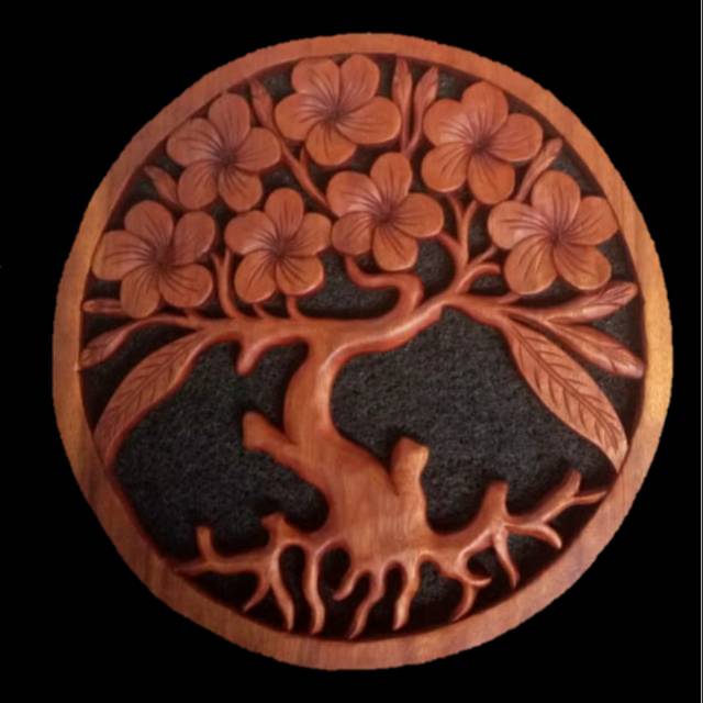 Jual Ukiran Bunga Kamboja dari kayu Handmade Khas Bali 30 cm | Shopee ...