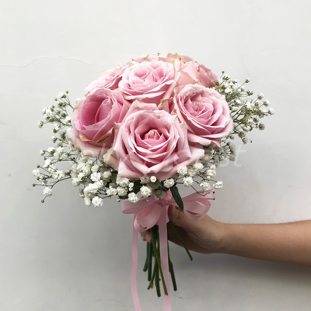 Jual Hand Bouquet Wedding / Bunga Pengantin Segar - Roseate Dream ...