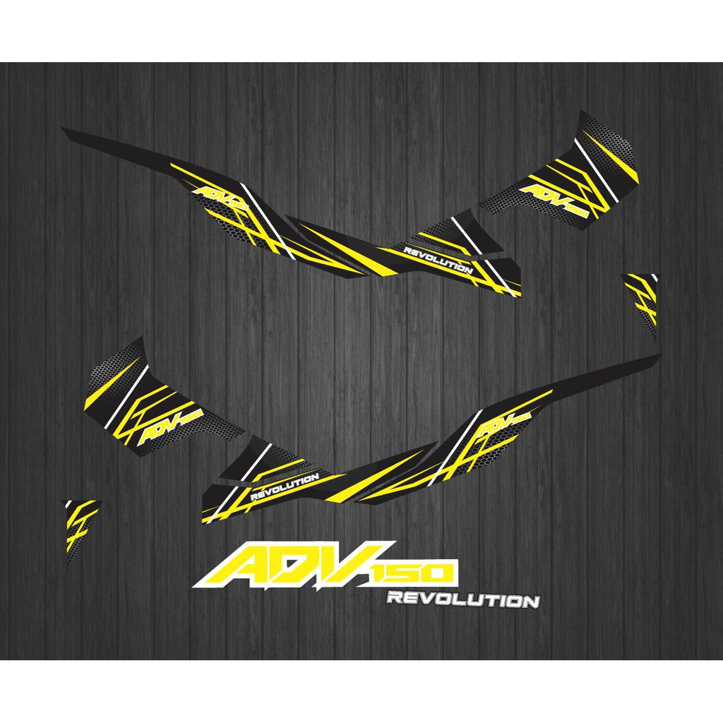 Jual STIKER STRIPING DECAL HONDA ADV 150 REVOLUTION HITAM KUNING ...