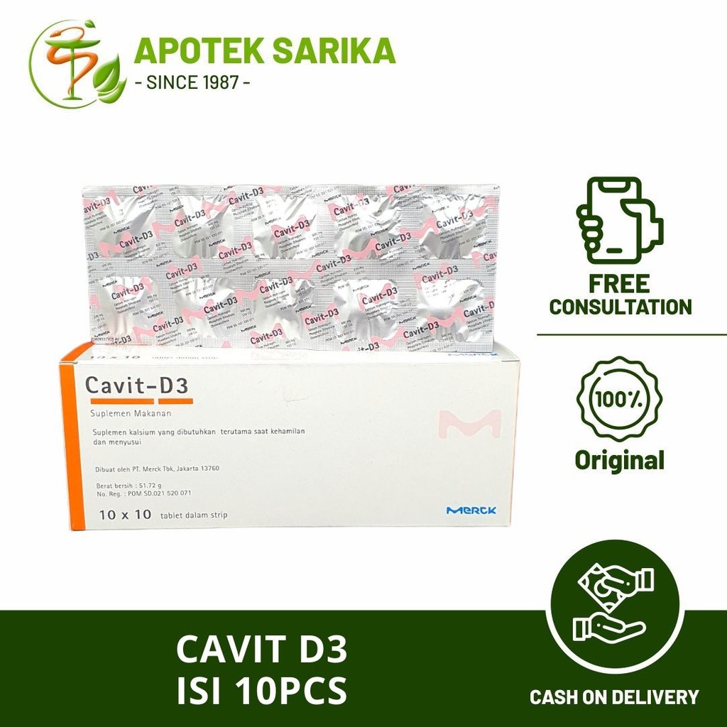 Jual Cavit D3 strip 10 tablet ( Calcium & Vit D3 memelihara kesehatan ...