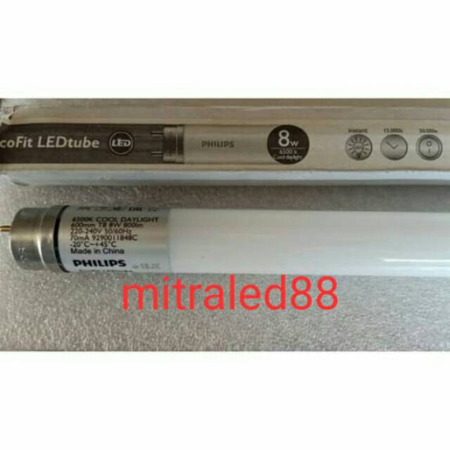 Jual Lampu neon Led TL ecofit 8w/T8 philips Led 8watt 60cm/600mm ...