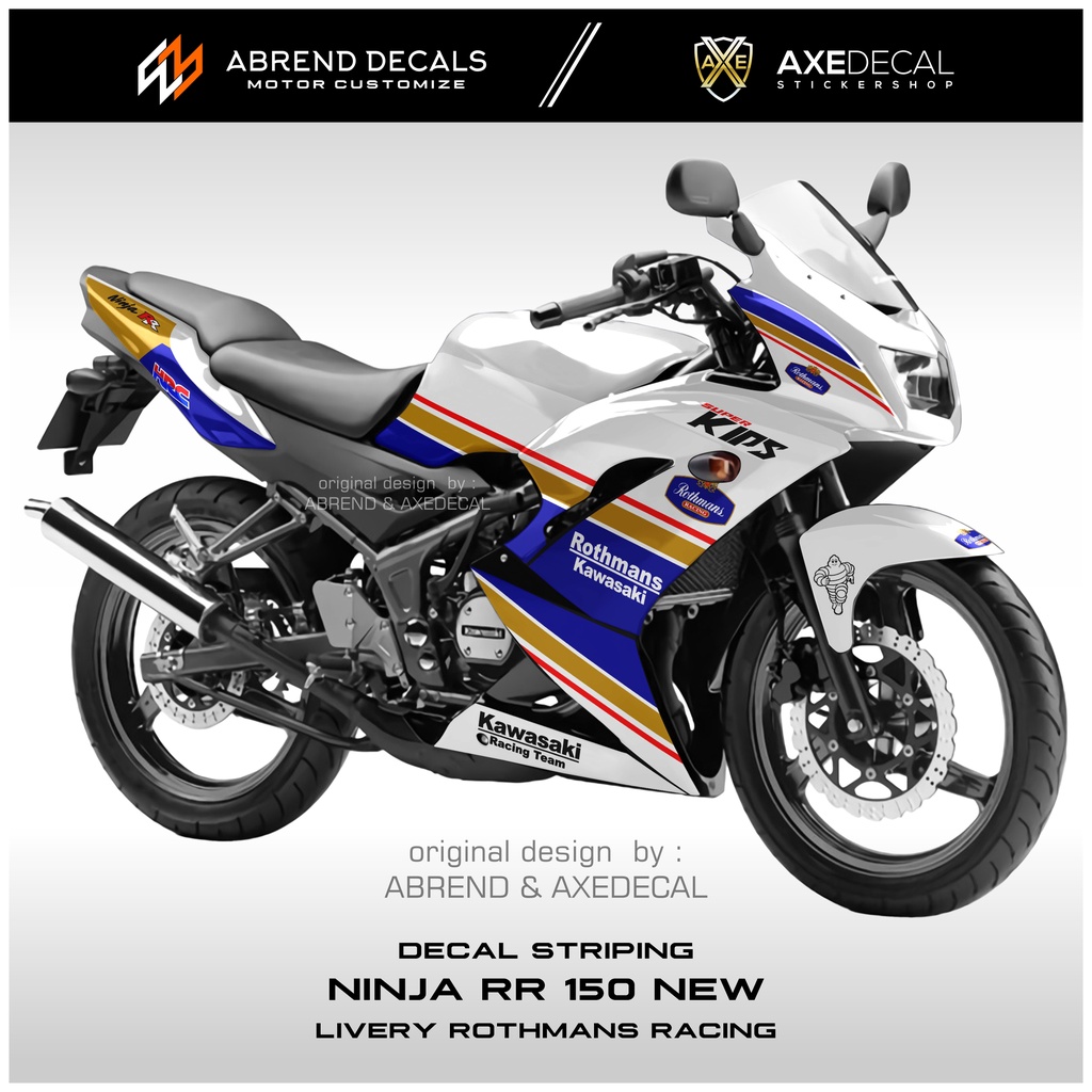 Jual Striping Ninja 150 RR Livery Rothmans Racing / Stiker Motor ...