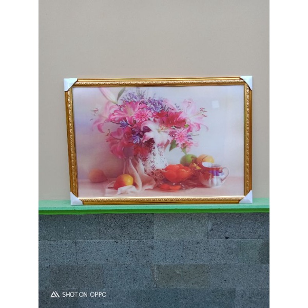Jual Gambar 3 dimensi bunga dan bingkai fiber ukuran 40x60cm | Shopee ...
