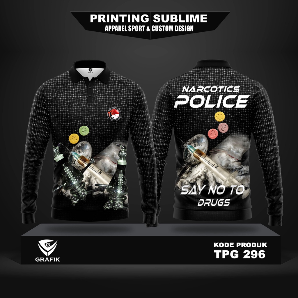 Jual Jersey narcotics baju polisi hitam garis gambar | Shopee Indonesia