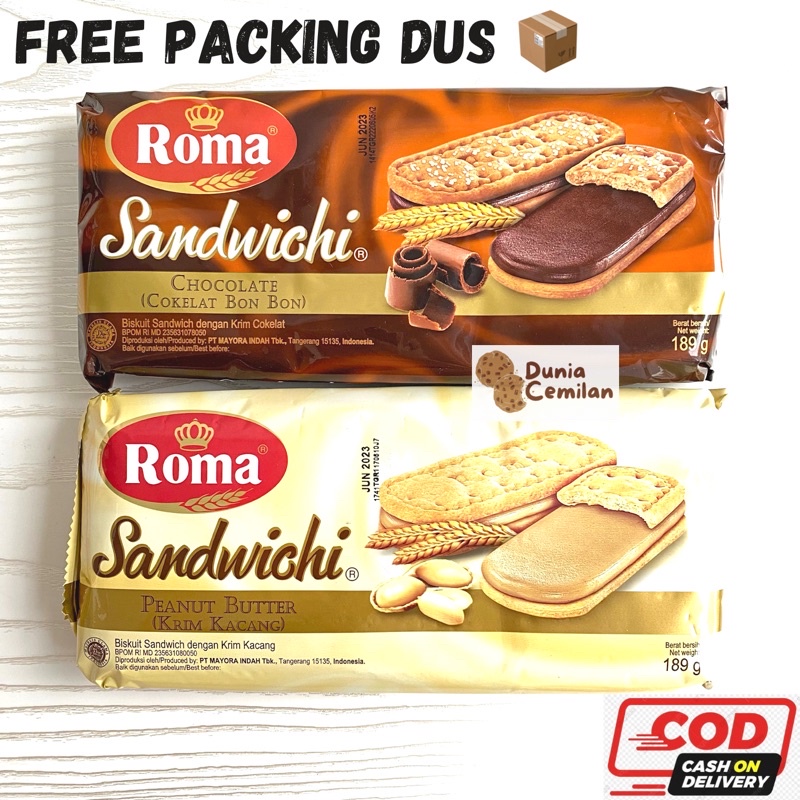 Jual [TERMURAH!] Roma Sandwich Besar 157gr - Biskuit Roma Selai Kacang ...