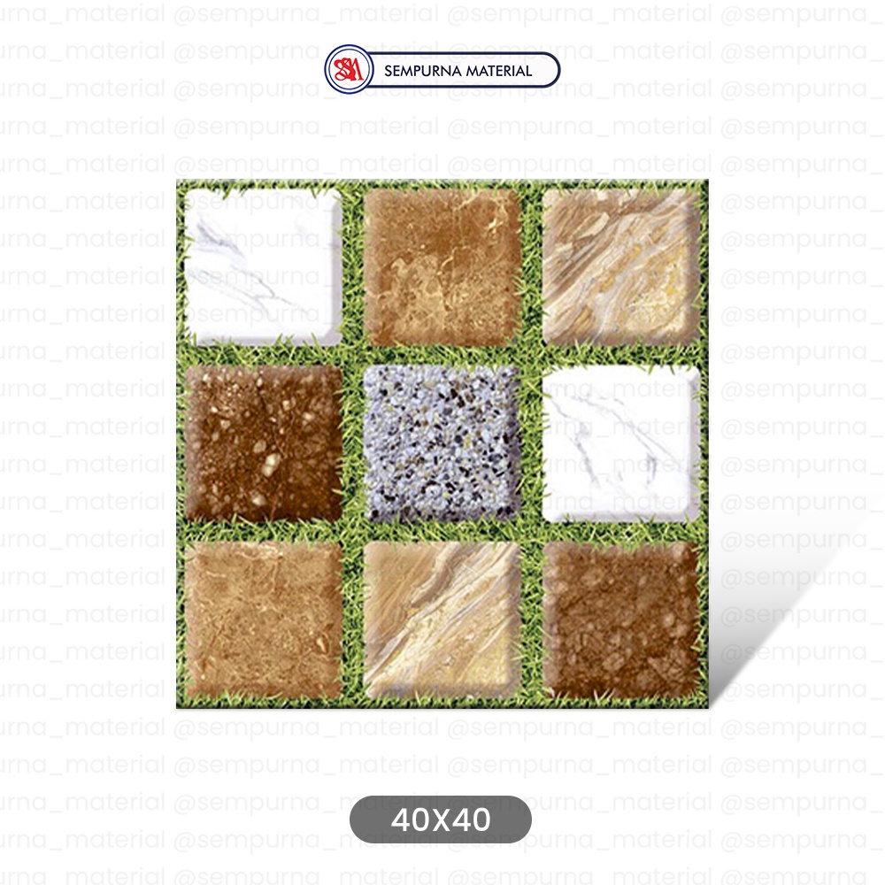 Jual Keramik ATENA Prato MGN Motif Rumput Batu - 40x40 | Shopee Indonesia