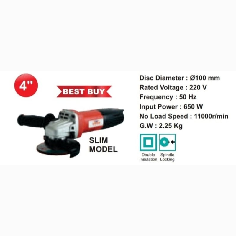 Jual WIPRO W3436 Mesin Gerinda Tangan 4 inch Slim Body - Angle Grinder ...