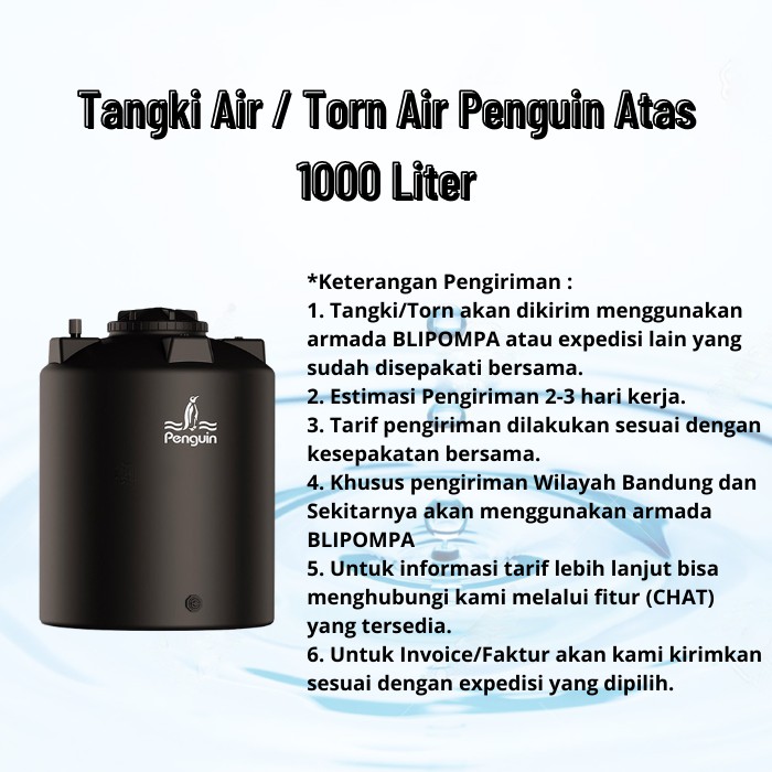 Jual Grosir Murah Tangki Air / Torn Air Penguin Atas 1000 Liter ...