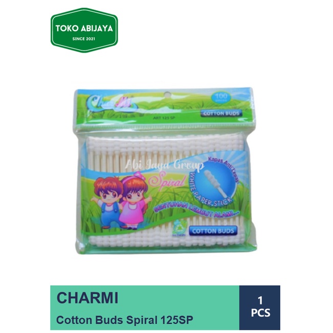 Jual Charmi Cotton Bud Spiral 125SP isi 100 pcs | Shopee Indonesia