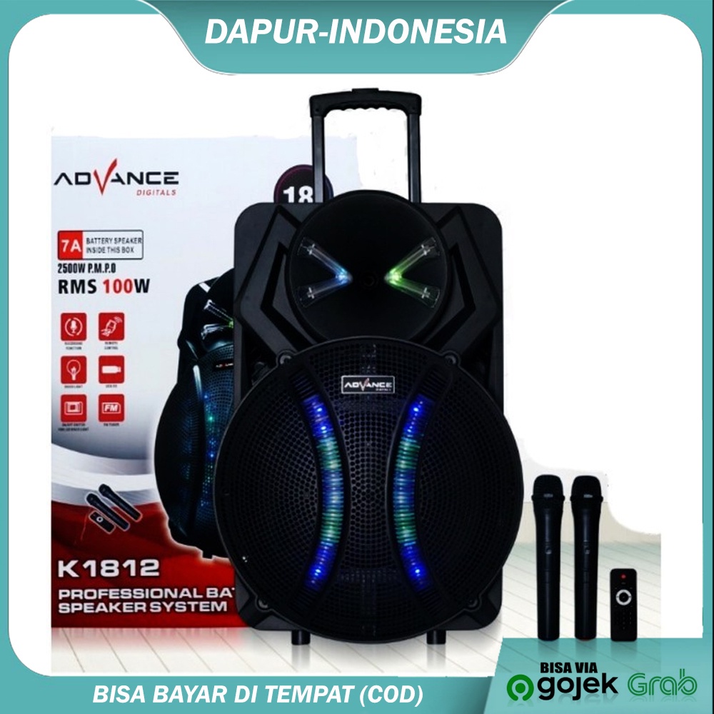 Jual Speaker Meating ADVANCE K-1812 Ukuran 18 inch Free MIC 2BH | Shopee Indonesia