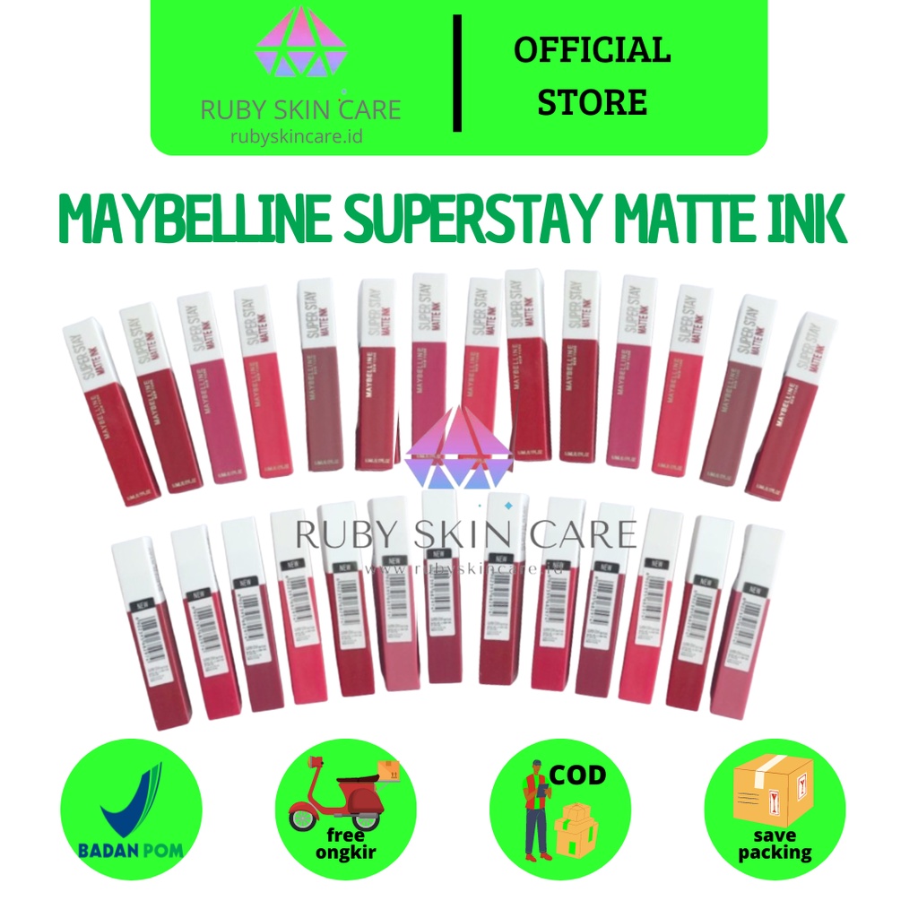 Jual LIPSTIK MAYBELLINE SUPERSTAY MATTE INK LIPCREAM BARCODE || LIPSTIK ...