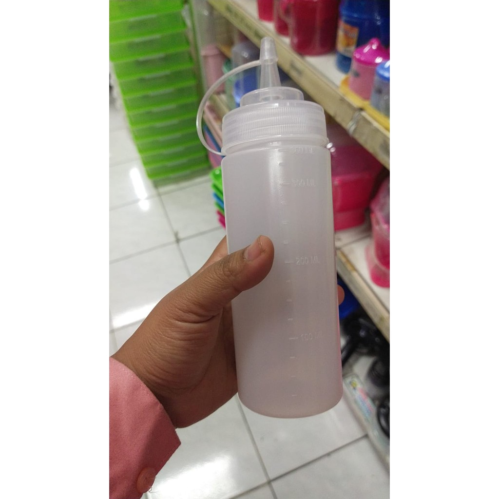 Jual BOTOL SQUEEZE DISPENSER 12oz CLEAR JIWINS / BOTOL SAUCE + TUTUP ...