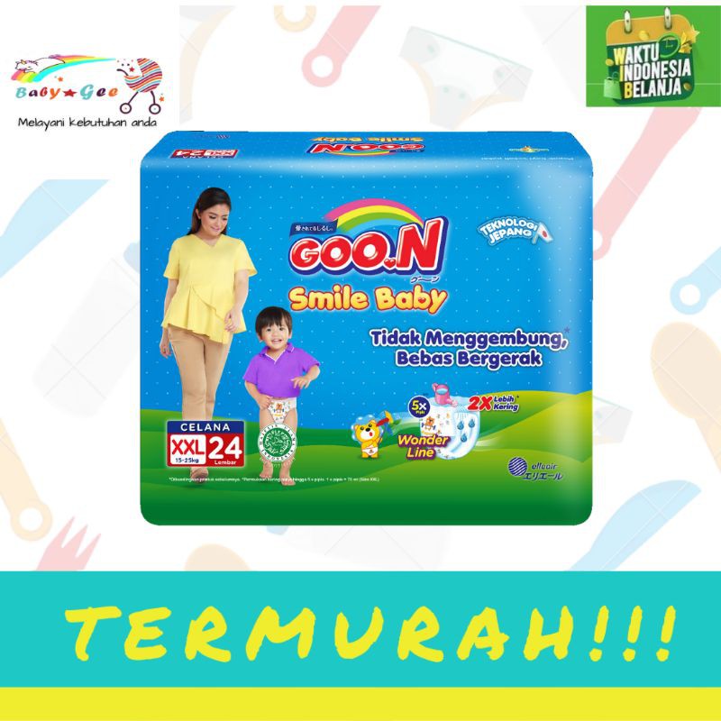 Jual Goon Smile Baby XXL24 Popok Sekali pakai tipe celana | Shopee Indonesia