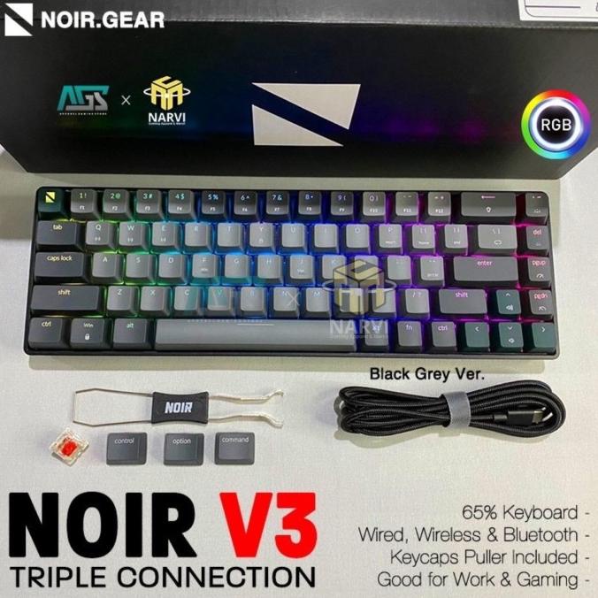 Jual Noir N1 V2 65% Grey Wireless Mechanical - GAMING KEYBOARD | Shopee ...