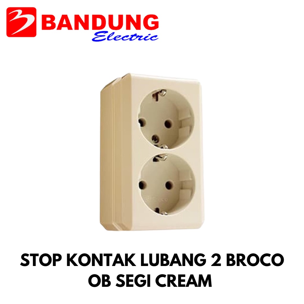 Jual Stop kontak BROCO OB lubang 2 CREAM | Shopee Indonesia
