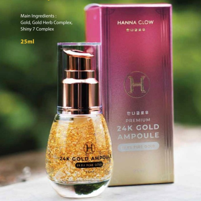 Jual Hanna Glow Gold Serum 24K Ampoule Skincare Glowing Skin 25 ml - 100 ml | Shopee Indonesia