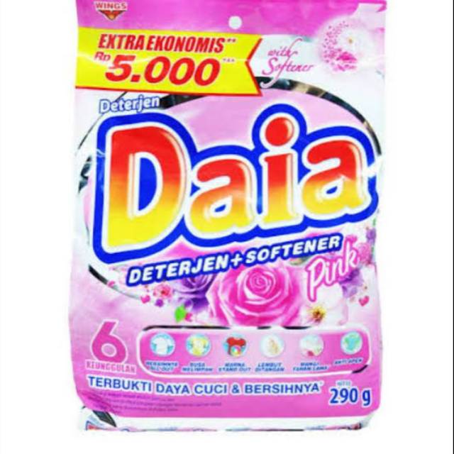 Jual Daia 5000 Plus Softener Detergent Pink 280g | Shopee Indonesia