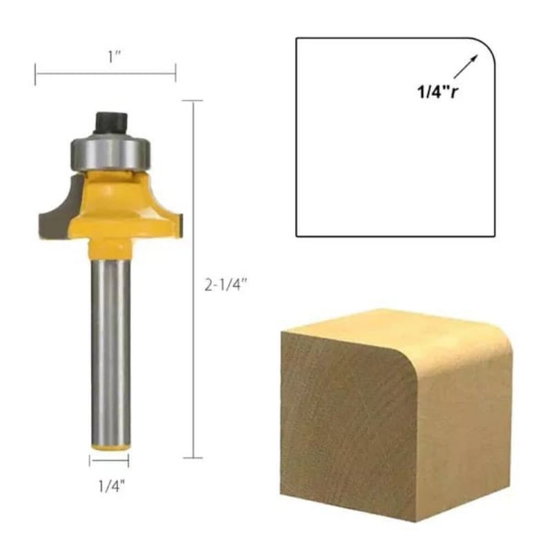 Jual Mata Profil Router Bit Trimmer Shank 1/4" Untuk Lis Kayu Meja ...