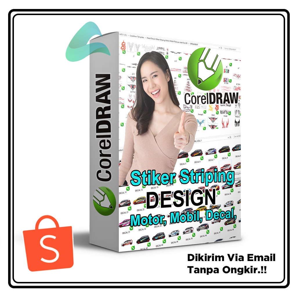 Jual Desain Template Coreldraw Stiker Striping, Decal Mobil | Shopee ...