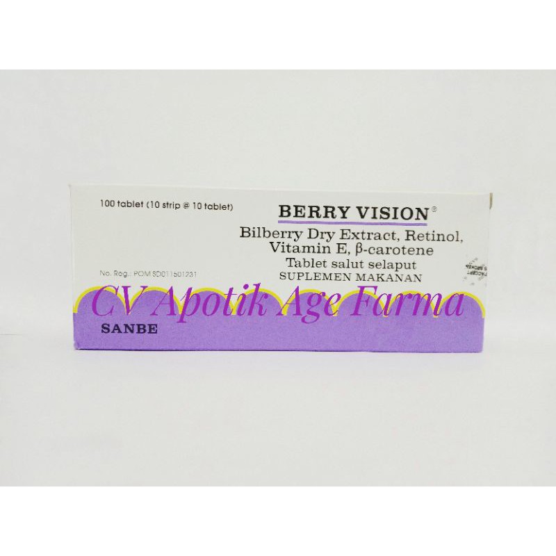 Jual Berry Vision Tablet isi 100 (Sanbe Farma) Jual per box | Shopee ...