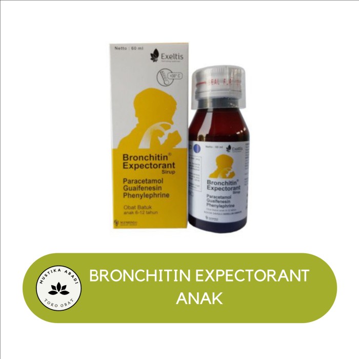 Jual Bronchitin Expectorant Obat Batuk Anak 60 ml Sirup | Shopee Indonesia