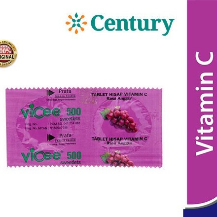 Jual Vicee Rasa Anggur 1 Strip / Tablet Hisap Vitamin C / Daya Tahan ...