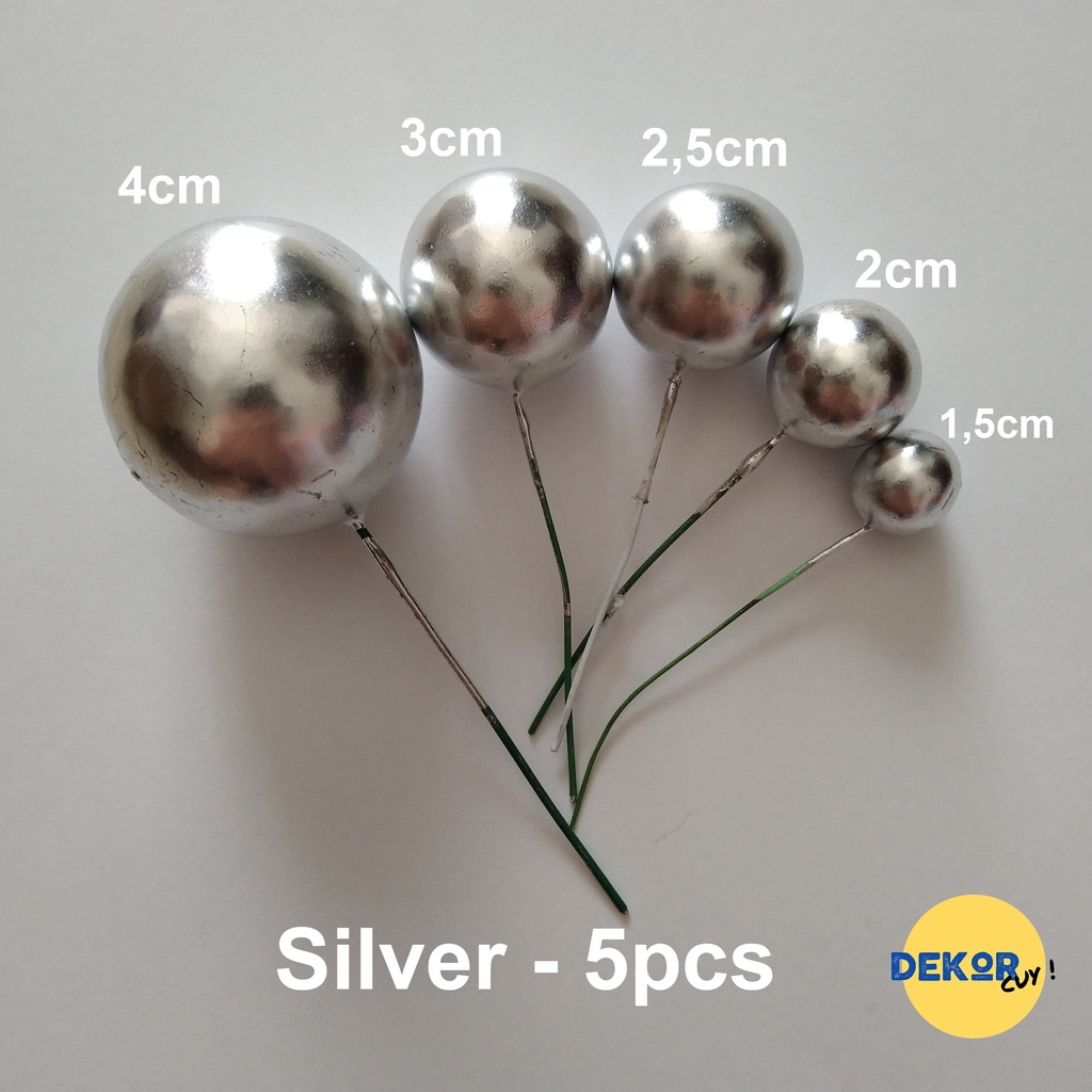 Jual TOPPER BOLA TUSUK GOLD EMAS SILVER CAKE TOPPER KIPAS Hiasan kue ...