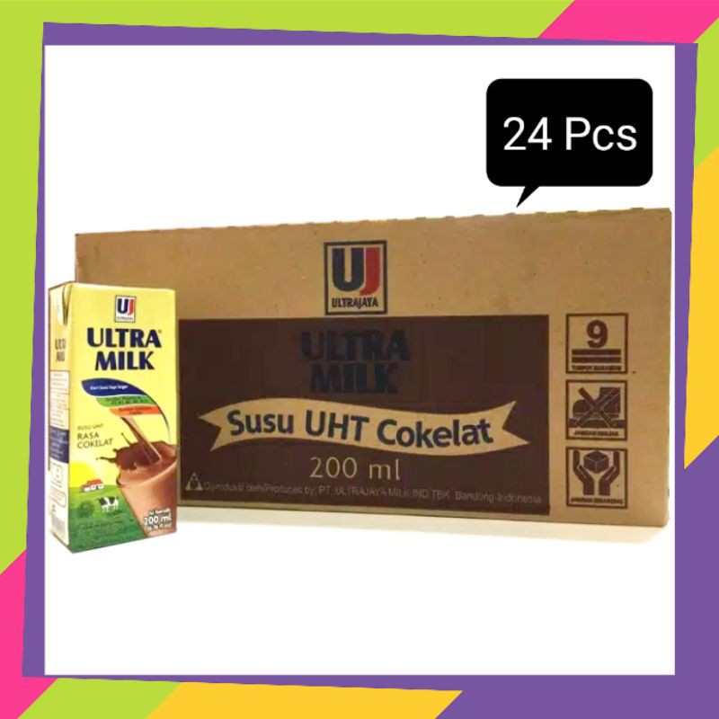 Jual Susu Ultra jaya UHT coklat {200ml/24 pcs /1 dus} | Shopee Indonesia