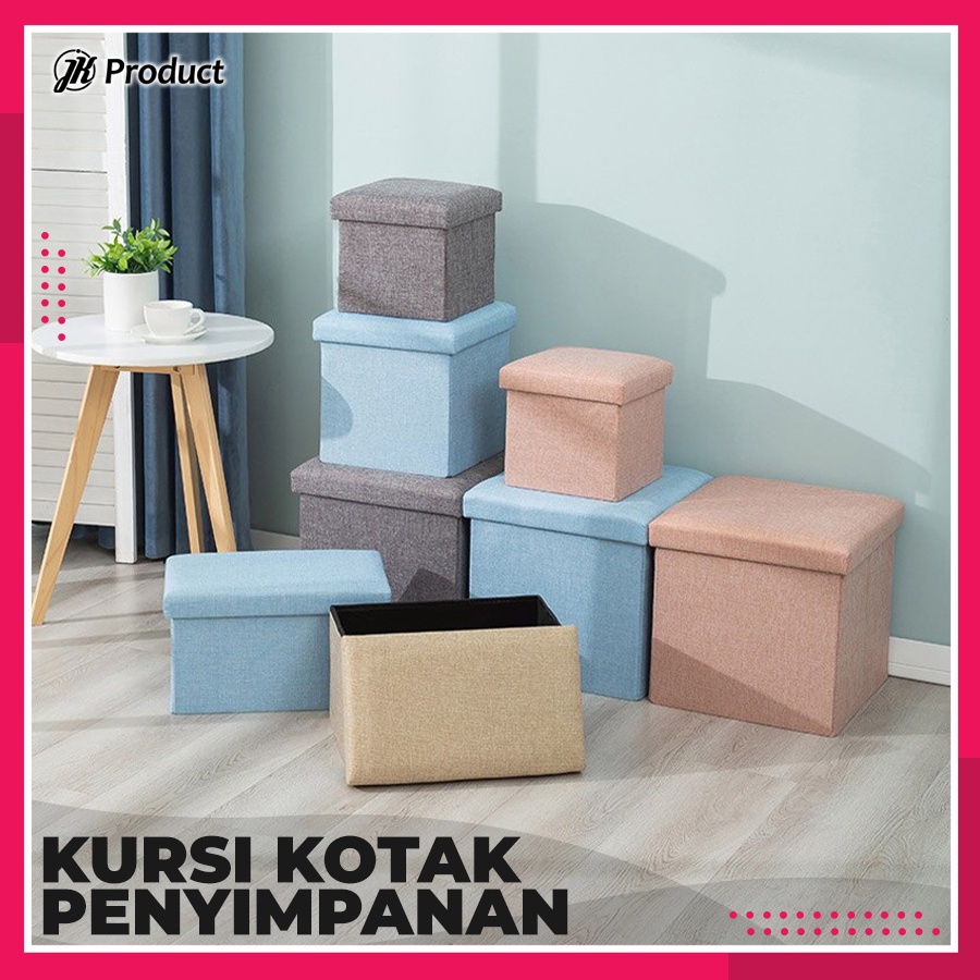 Jual Kursi Kotak Penyimpanan Barang Lipat Foldable Chair Storage Box ...