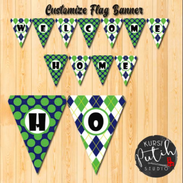 Jual Flag banner tema welcome home - bisa custom huruf | Shopee Indonesia