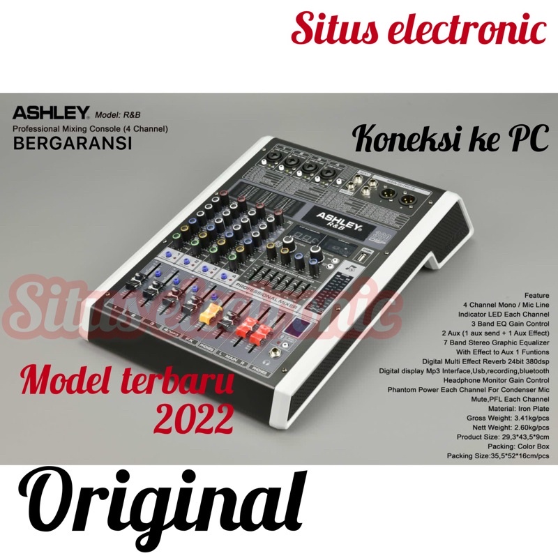 Jual mixer ashley R&B 4 original mixer 4 channel digital 380dsp reverb model selection 4 ...