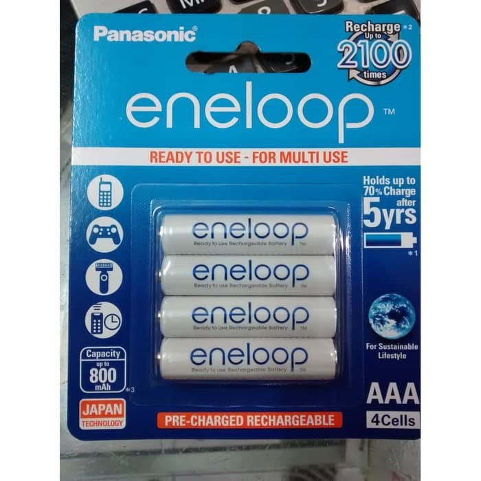 Jual Baterai battery isi ulang Enlop 800mAh AAA (A3) 4 pcs | Shopee ...