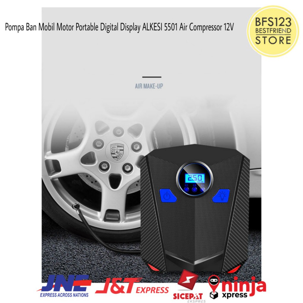 Jual Pompa Ban Mobil Motor Portable Digital Display Alkesi 5501 Air ...