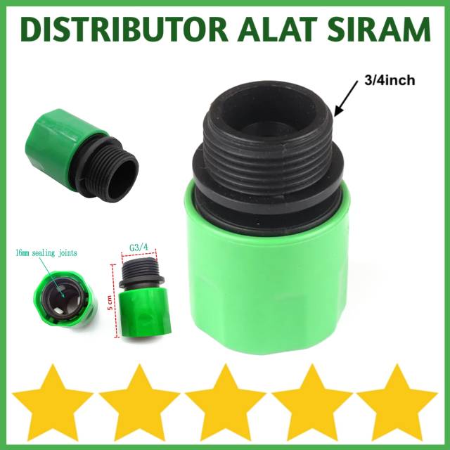 Jual QUICK CONNECTOR MALE THREAD 3/4" FAUCET CONNECT TAP ADAPTOR ...